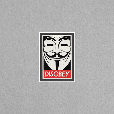 Anonymous Disobey Mask Protest Political Activism Vinyl Sticker Decal ...