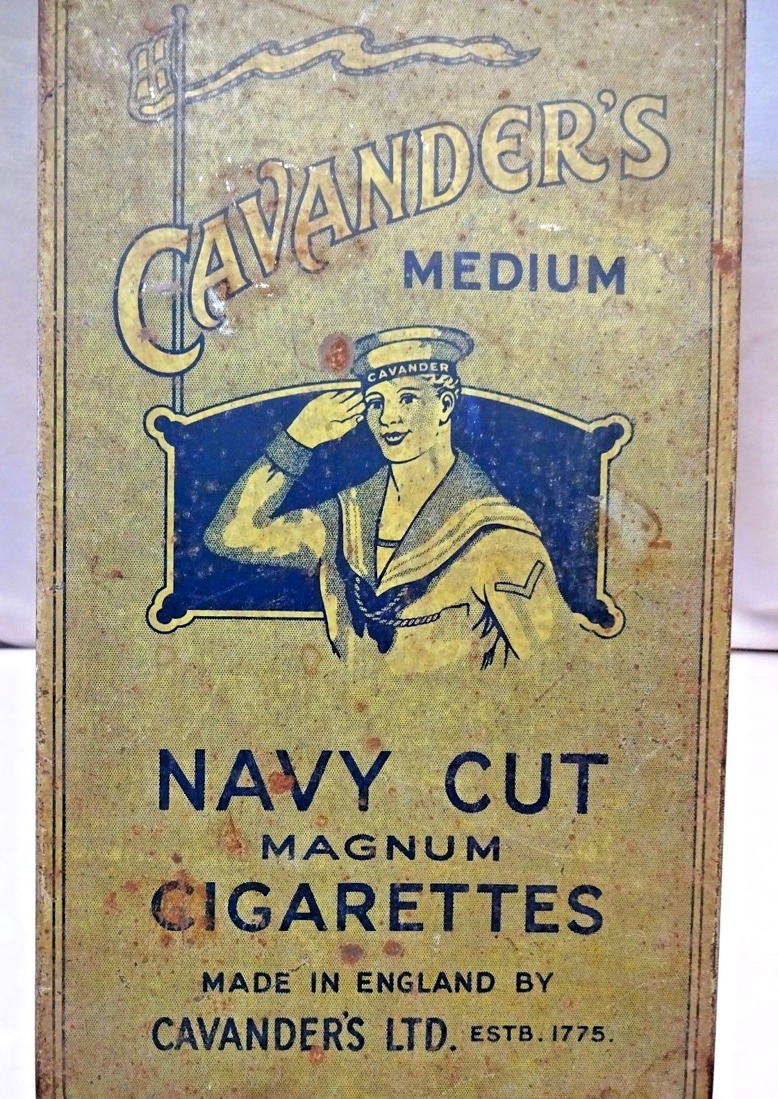 Vintage Cavender's Navy Cut Cigarettes Advertise Tin England Magnum ...