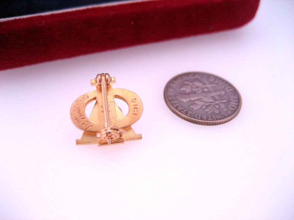 Antique WWI 1916 ALPHA PHI 14K Gold Enamel Fraternity Sorority Badge ...