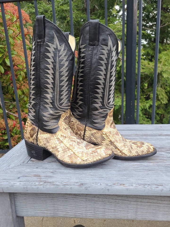 Cowtown Eastern Diamondback Rattlesnake Cowboy Boots Mens 6 D Style W ...