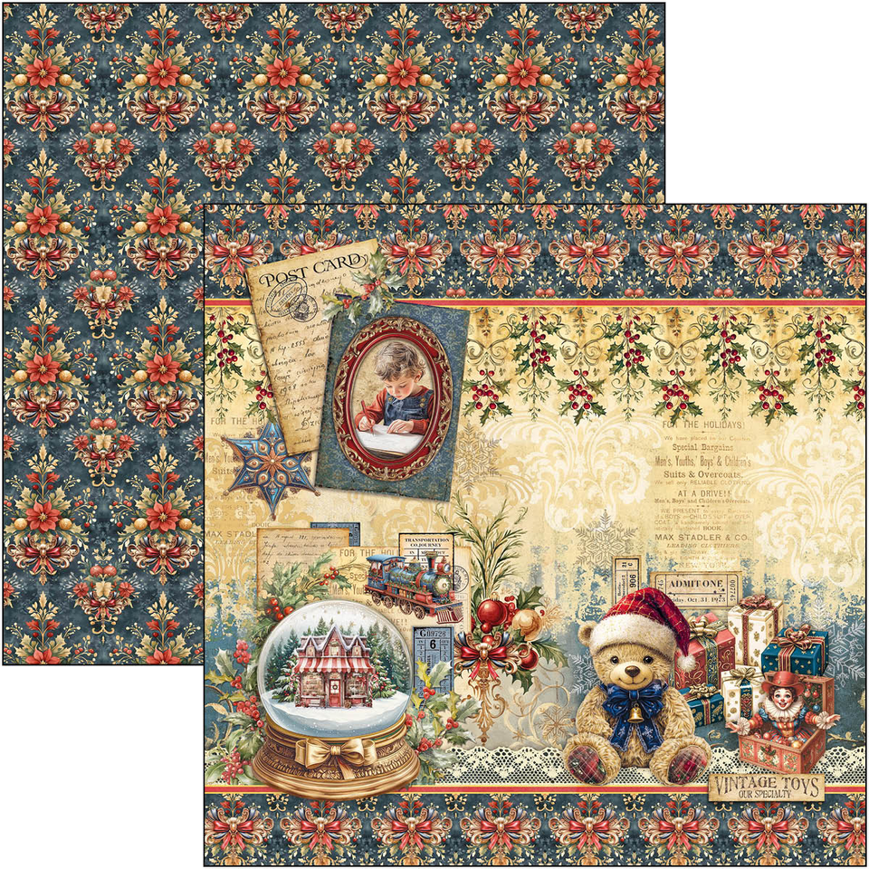 Ciao Bella TOY SHOP 8x8 Paper Pad 12 Sheets Scrapbook Christmas ...