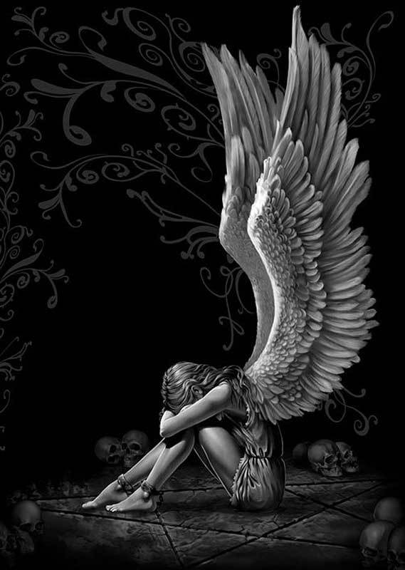 GOTHIC ANGEL WINGS- QUALITY CANVAS ART PRINT- Poster 12x8" | eBay