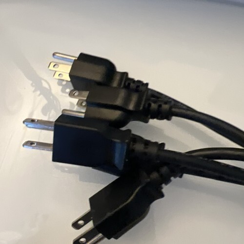 Lot of 5 AC Standard Power Cord 3 Pong NEMA 5-15 to C13 3ft/0.9M for PC ...