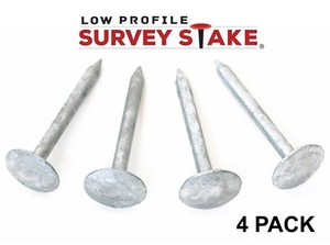 4-Pack - Low Profile Survey Marker - Property Boundary Stake - PLAIN ...