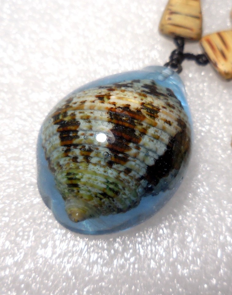 Hawaiian Koele Opihi Limpet Shell Necklace Chunky Chain Beach Resort ...