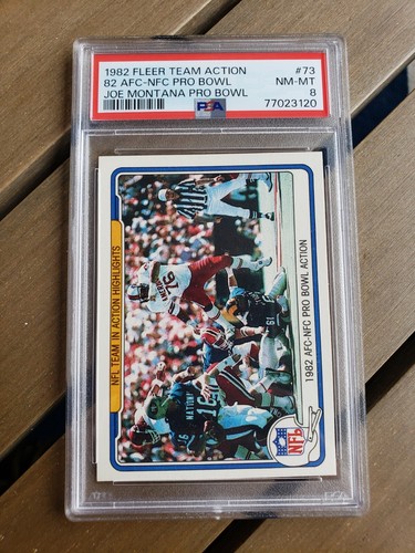 1982 Fleer Team Action Joe Montana RC Card PSA 8 NM-MT #73 Pro Bowl | eBay