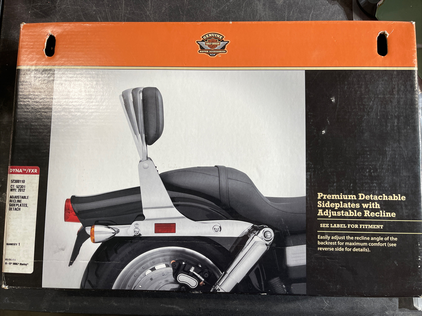 New Genuine Harley '06 & Up Dyna Chrome Adjustable Recline Side Plates ...
