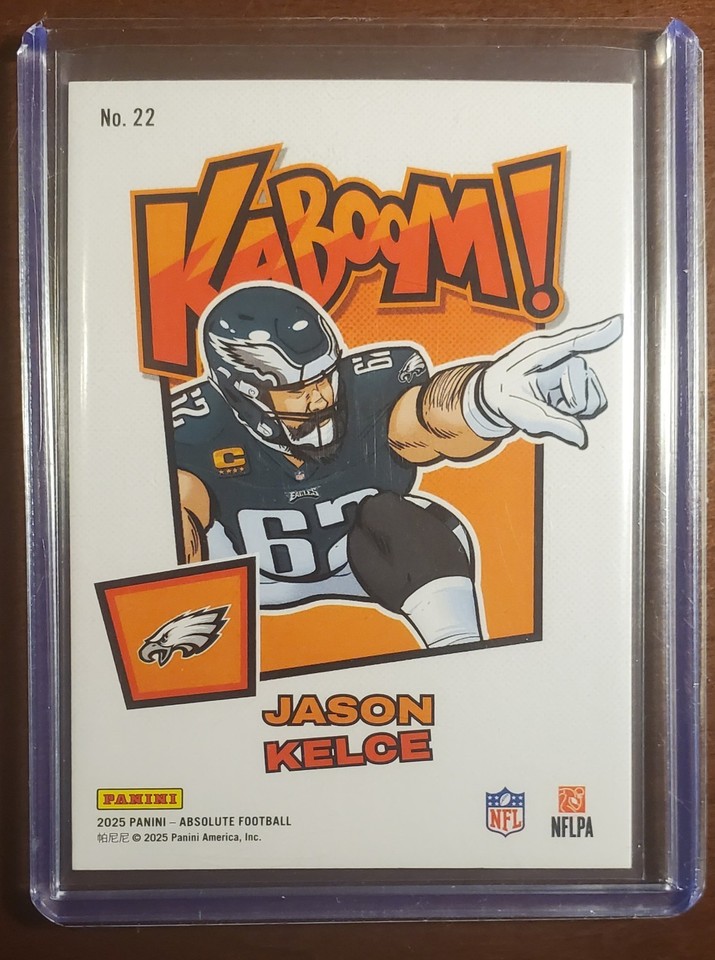 💎🦅🦅2025 Panini Absolute Jason Kelce HORIZONTAL KABOOM! SSP Eagles CASE ...