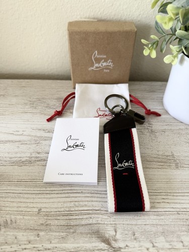 New Christian Louboutin Black and Red Stripe Keychain | eBay