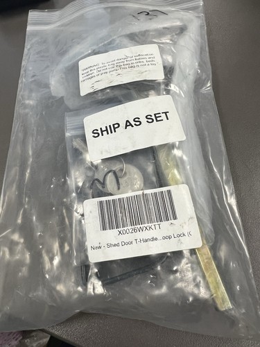 Shed Door T-Handle Lock Kit - Chrome 5-1/2" Stem w/ keys & tools New In ...