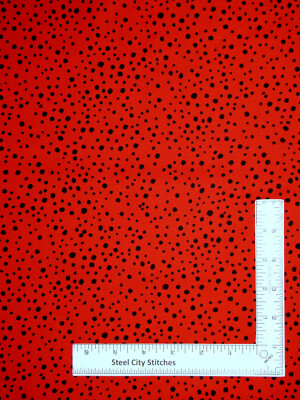 Dot Scatter Fabric Pepper Dots Black on Red Cotton Loralie Designs By ...