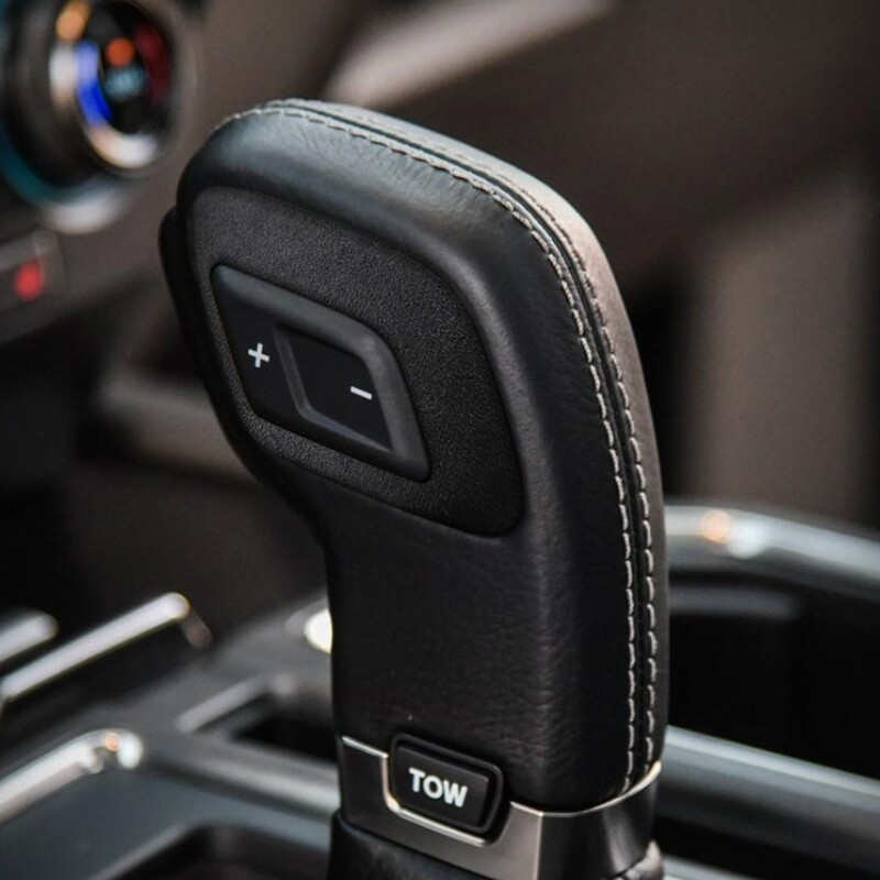 Gray Alcantara Car Gear Shift Knob Trim Cover For Ford F-150 Raptor ...