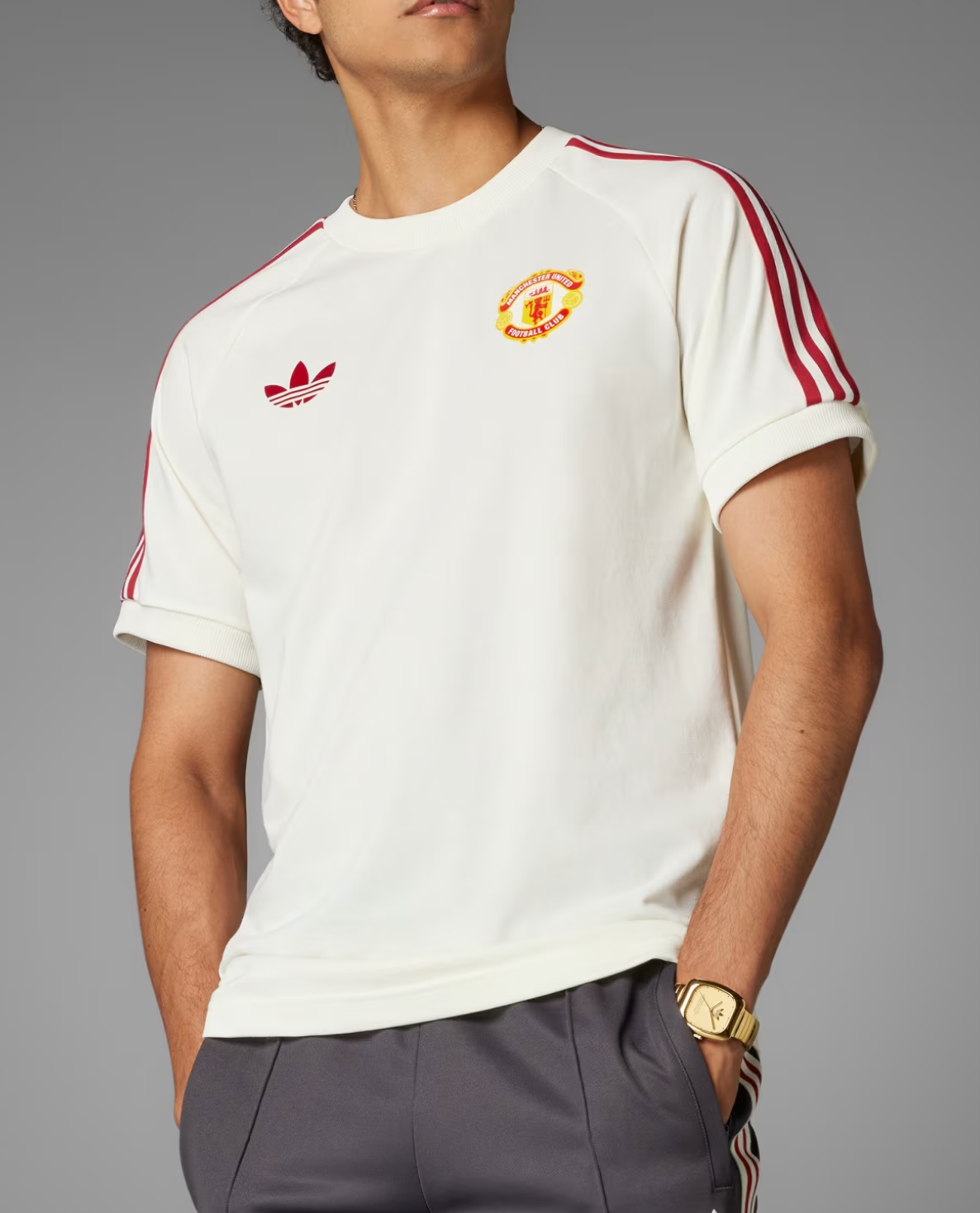 Adidas Manchester United Classics T Shirt Originals Patch Off White ...