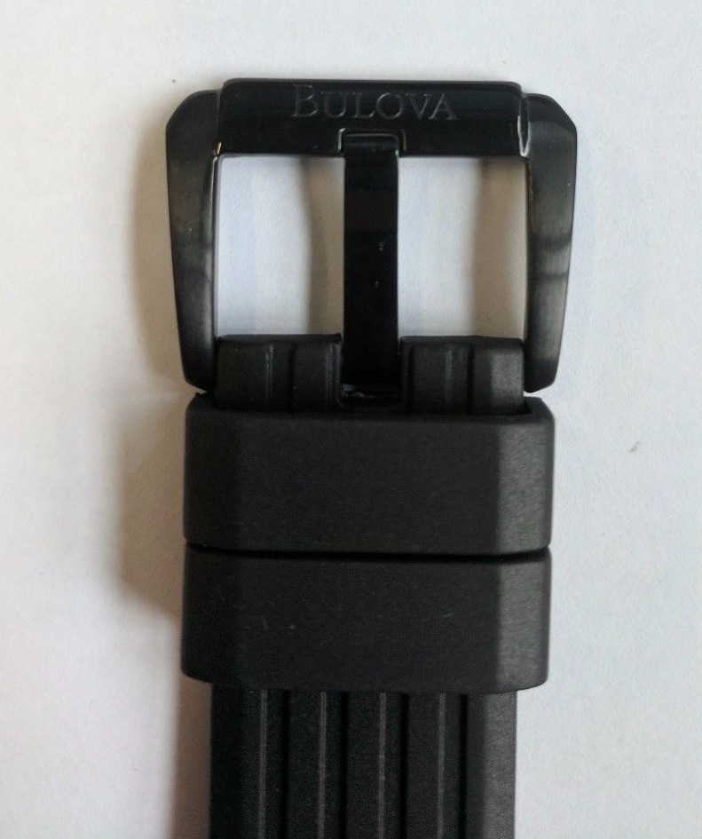 Bulova Men's 98B142 Black Rubber Band Watch Strap Black Buckle ...