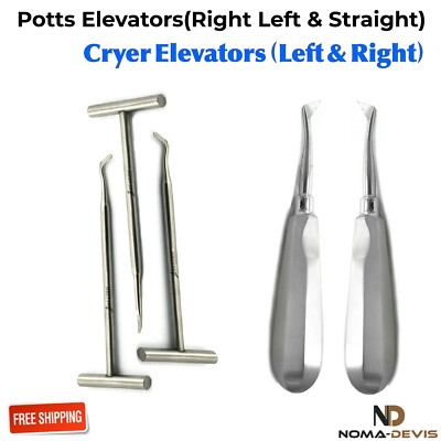 Potts Elevators Tooth Extraction Root Oral Surgery Tooth Lossen Pulling ...