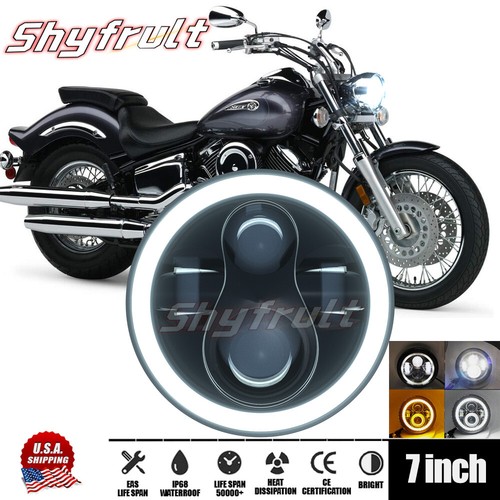 7''inch LED Headlight high lo for Yamaha V-Star XVS 650 950 1100 ...