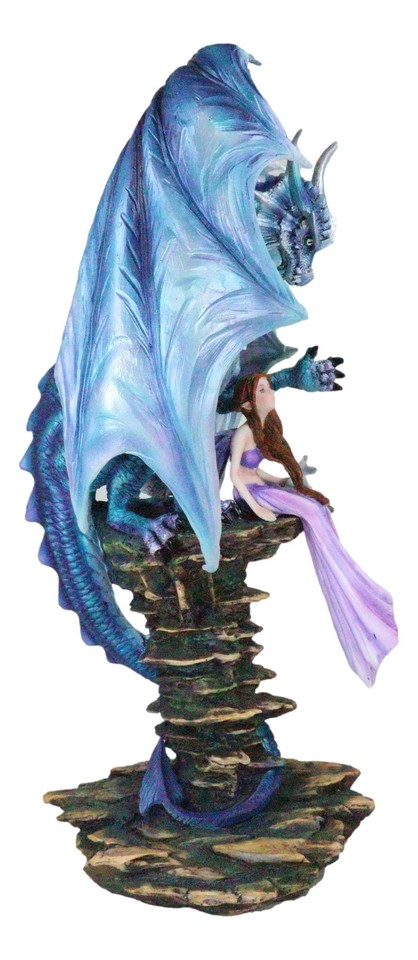 Giant Leviathan Blue Dragon Protecting A Young Princess Fairy With ...