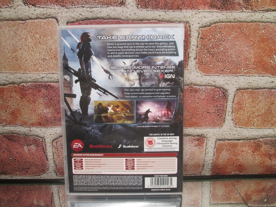 Mass Effect 3 (PC, 2012) PC DVD ROM SOFTWARE VIDEO GAME EA CLEAN DISCS ...