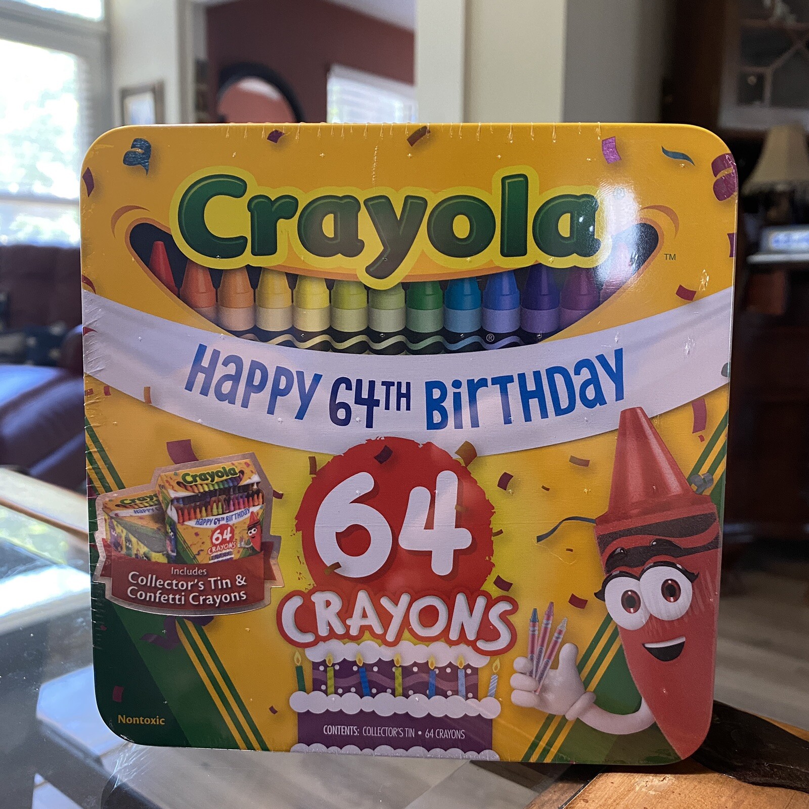 Crayola Crayons 64 Count 64th Birthday Tin Assorted Colors Gift for ...