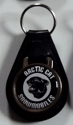 Reproduction Arctic Cat Snowmobile Black Medallion Leather Keychain ...