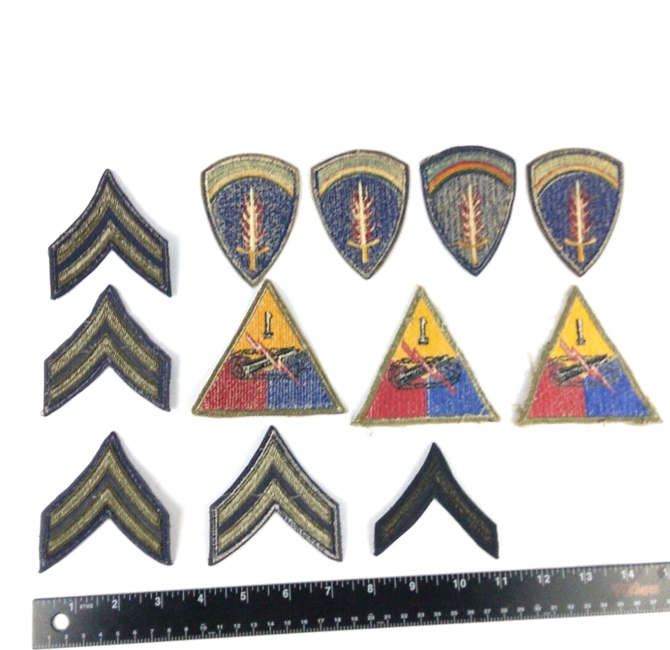 Lot of 12 Authentic WWII US Army Patches 1st Armor Division Tunisia ...