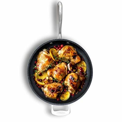 14" Extra Large Family Sized Frying Pan Skillet Triple Coated Non Stick ...