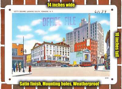 Metal Sign - New York Postcard - Getty Square, Looking South, Yonkers ...