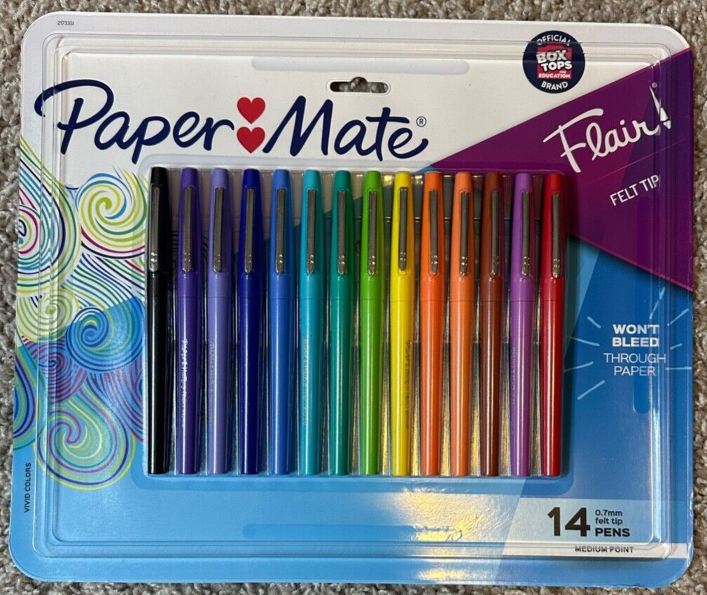 Paper Mate 0,7 mm 14 Felt Tip Pens -(Medium Point) Assorted Colors ...