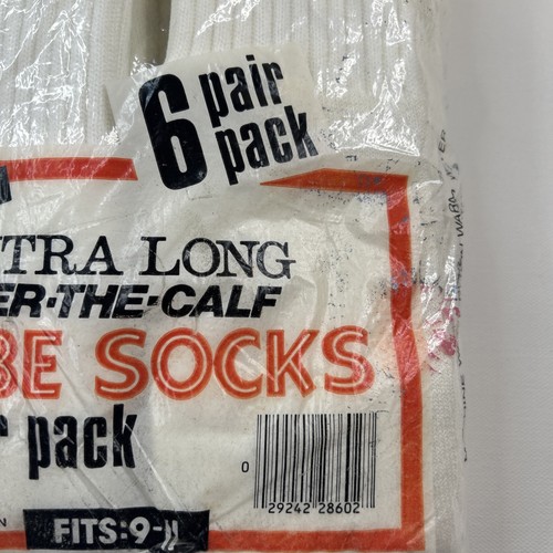 VTG Kmart Socks Boys Tube 6 Pack NOS 9-11 Over Calf Acrylic 80s White ...