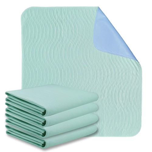 Absorbent Bed Pads for Incontinence - Washable, Reusable, 4-Layer ...