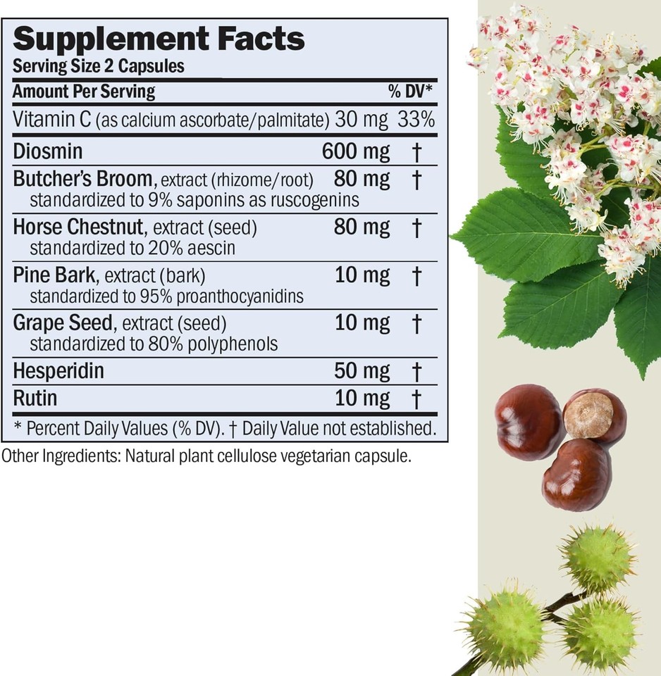 ANDREW LESSMAN Circulation, Vein Support for Healthy 60 Count (Pack of ...