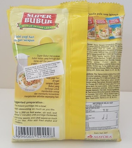 10x Super Bubur Instant Chicken Porridge Congee - Instan Rasa Ayam 45g ...