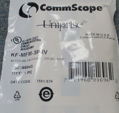 NEW Commscope Uniprise KF-MFM-3P-IV 3 Port Voice & Data Keystone ...
