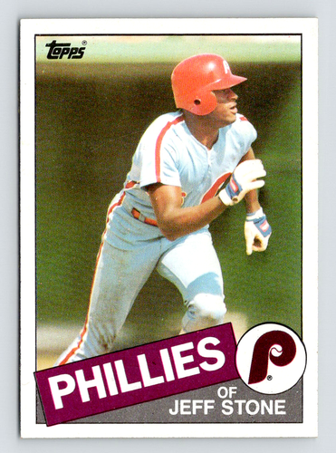 1985 Topps Card, #476 Jeff Stone, Philadelphia Phillies Rookie | eBay