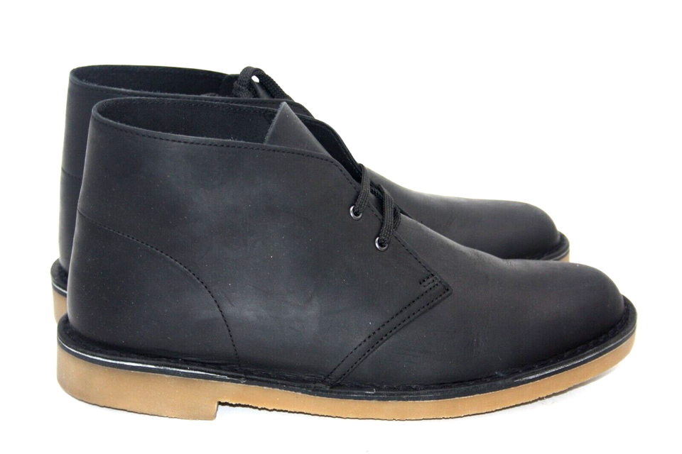 Clarks Men's Bushacre 3 Chukka Boot 261-53529 BLACK LEATHER MENS SIZE ...