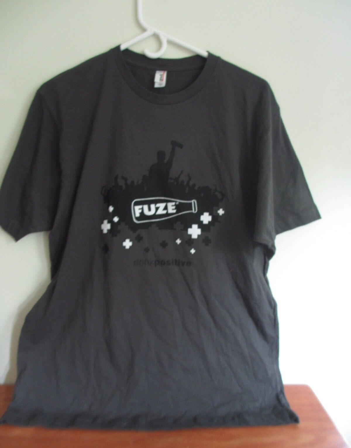 Fuze Energy Drink "Drink Positive" Charcoal Gray T-Sh… - Gem