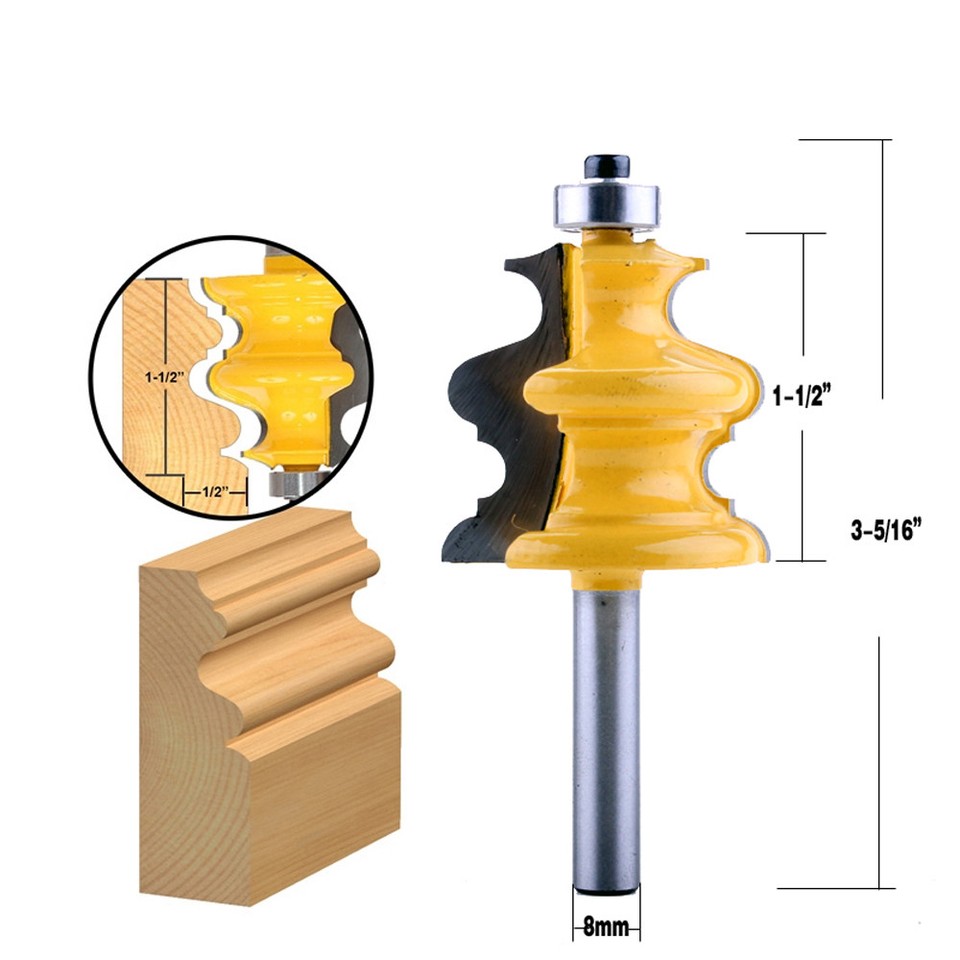 1PCS 8mm Shank Architectural Molding Router Bit Woodworking cutter ...