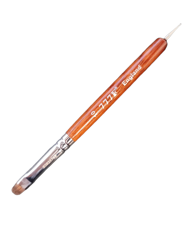 777F Red Wood Handle Brush For Manicure & Pedicure French with Art Dot ...