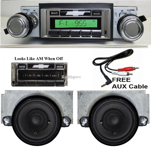 1970-1972 Monte Carlo Stereo Radio w/ FREE Aux Cable + 2 Dash Speakers ...