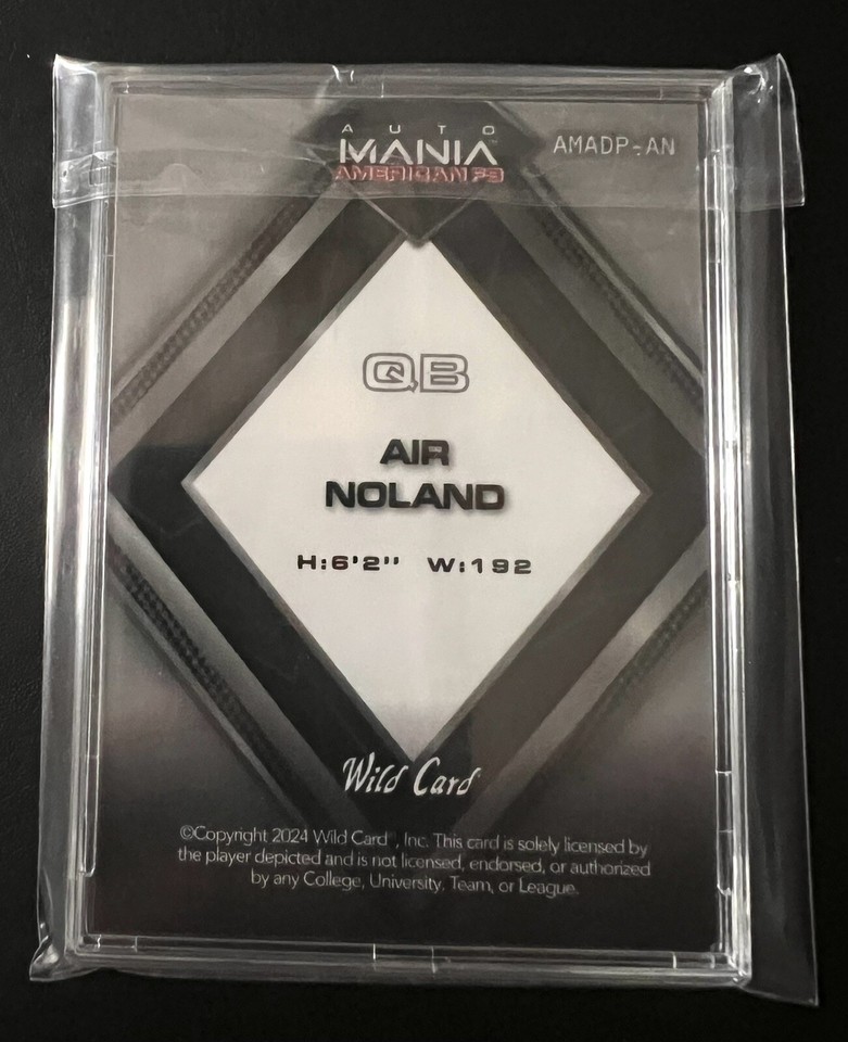 2024 Wild Card Auto Mania AF Fighter Jets 1st Trading Card Air Noland 1 ...
