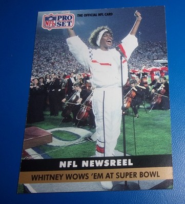 1991 Pro Set Football #350 Whitney Houston Newsreel Super Bowl | eBay