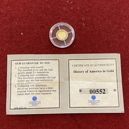 2008 The American Mint Declaration Of Independence .5g 14k Gold Proof Coin w COA | eBay