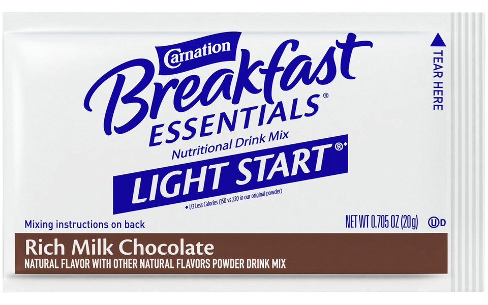 Carnation Breakfast Essentials Light Start Chocolate Drink Mix - 8 Ct ...