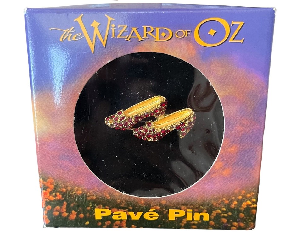 Wizard of Oz Ruby Slippers Pin Brooch Red Pave Dorothy Warner Bros 1997 ...