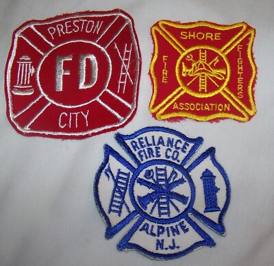 LOT 3 FIRE DEPARTMENT UNIFORM EMBROIDERED PATCH FIREMAN ALPINE NJ ...