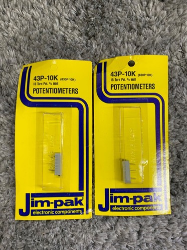 (2) Jim-Pak 43P-10K Vintage 15-Turn 10K-Ohm Potentiometer, 3/4 watt | eBay