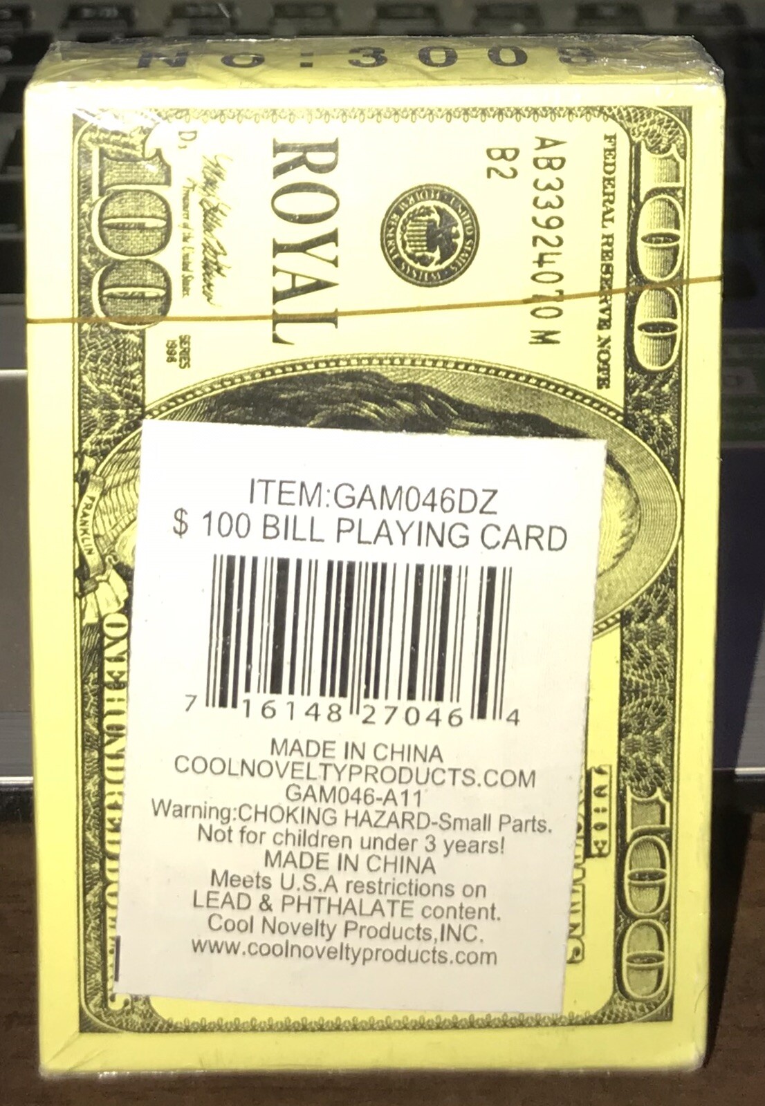 $100 BILL PLAYING CARDS #3008, BRAND NEW. (ITEM #GAM046DZ). | eBay
