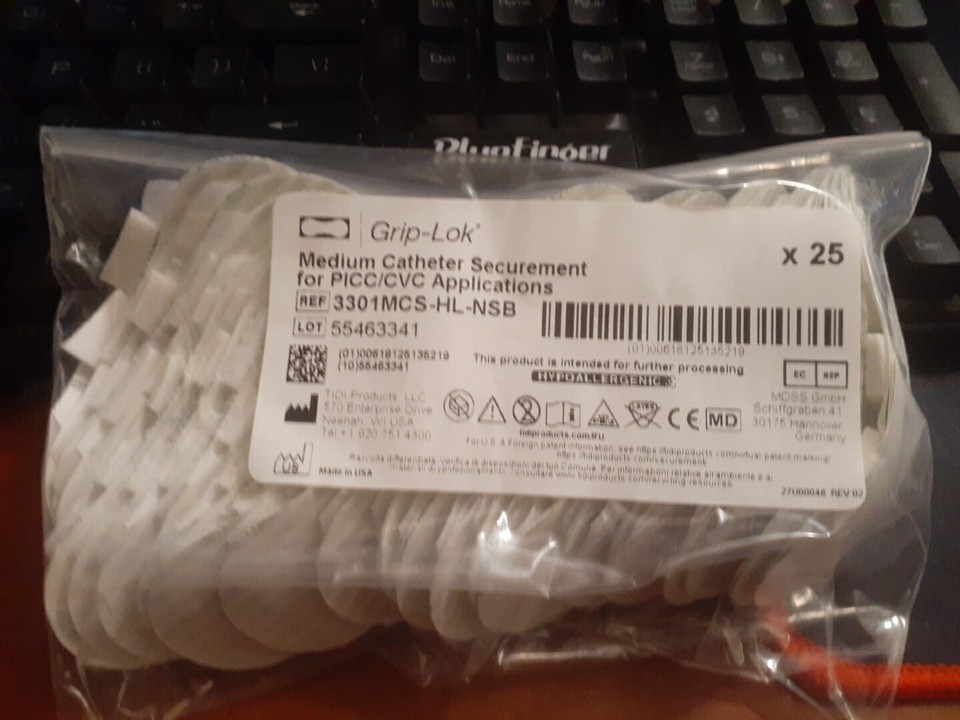 TIDI Grip-Lok Medium CVC PICC & Drain Securement Device Pack Of 25 | eBay