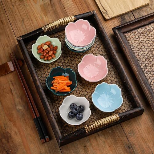 Cherry Blossom Dish Set, Cute Pink Ceramic Plates, Sauce/Seasoning Dish ...