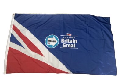 BRAND NEW Reform UK Great Britain Flag 5ft By 3ft Nigel Farage United ...
